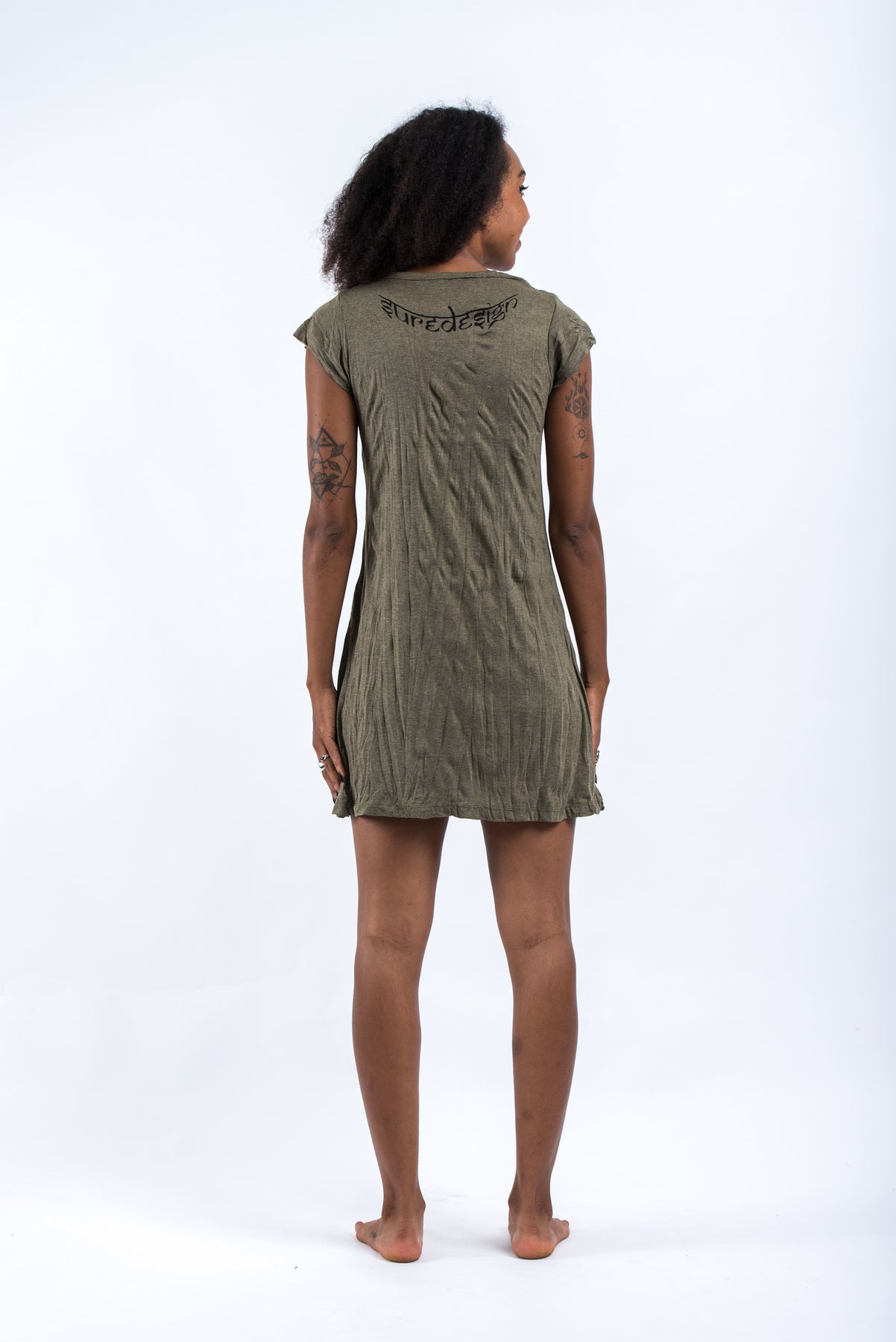 Sure Design Womens Sanskrit Buddha Dress in Green