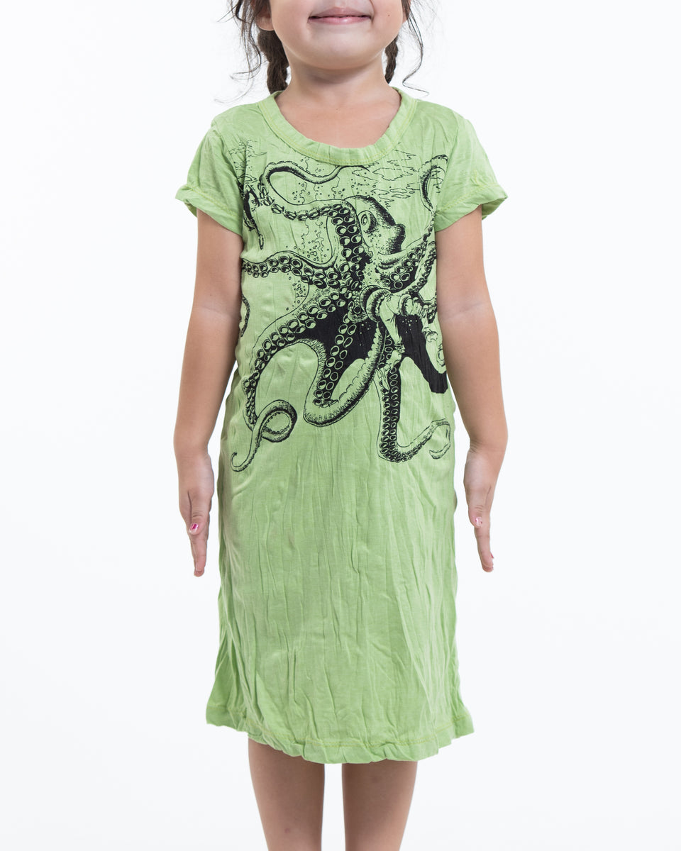 Sure Design Kids Octopus Dress in Lime