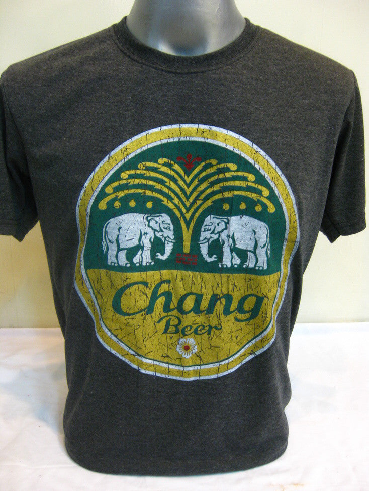 Sure Design Vintage Style Chang Beer T-Shirt in Black