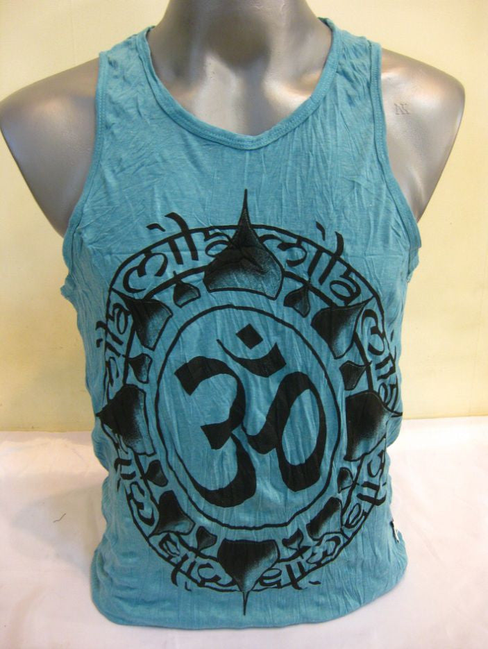 Sure Design Mens Infinitee Om Tank Top in Turquoise