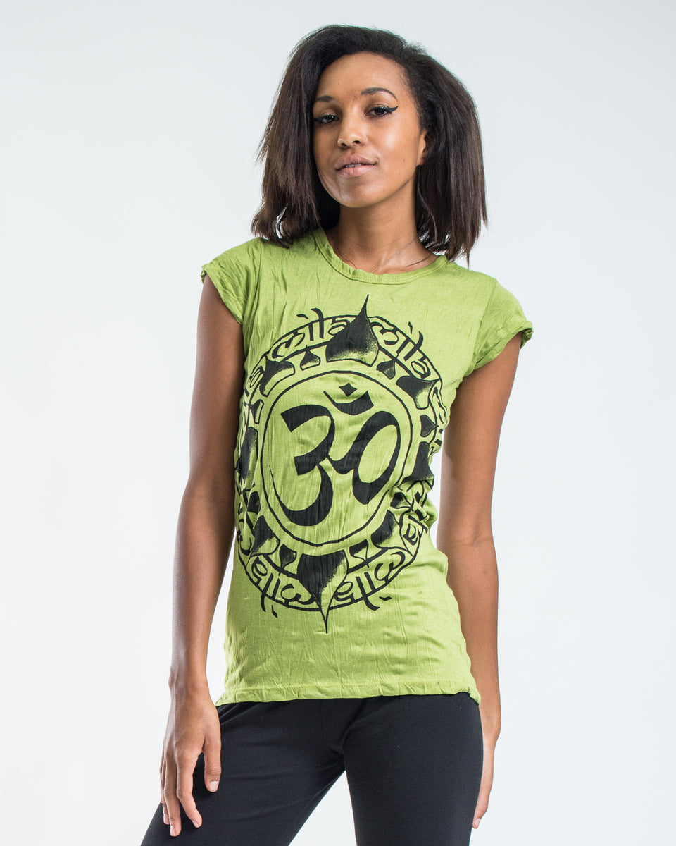 Sure Design Womens Infinitee Om T-Shirt in Lime