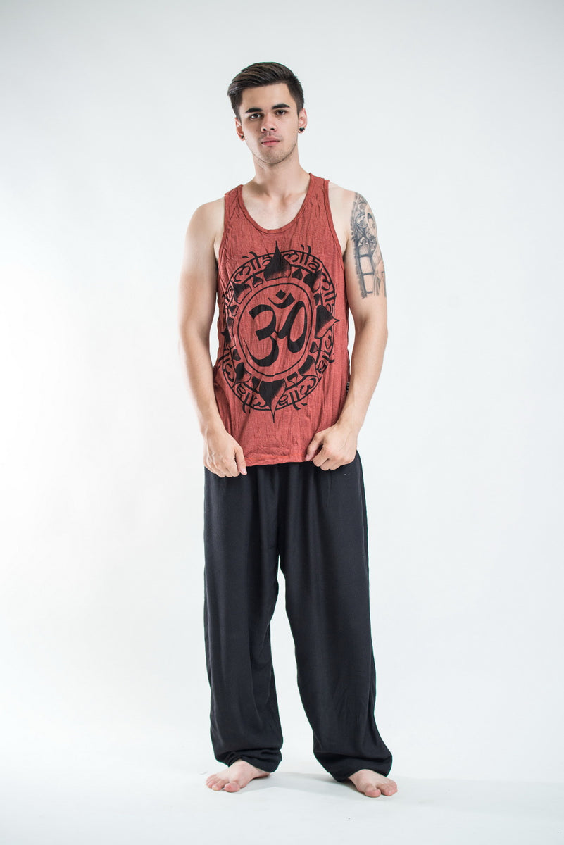 Sure Design Mens Infinitee Om Tank Top in Brick