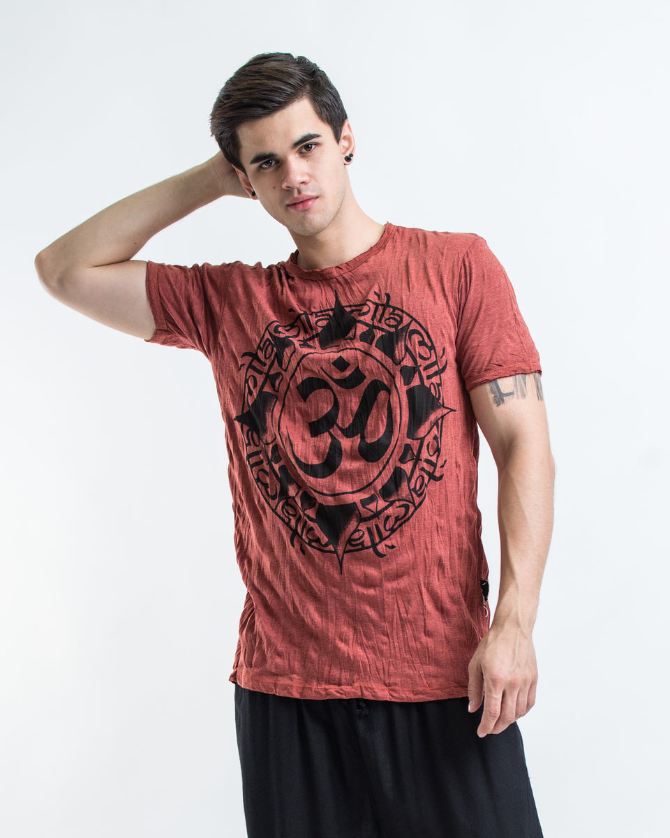 Sure Design Mens Infinitee Om T-Shirt in Brick