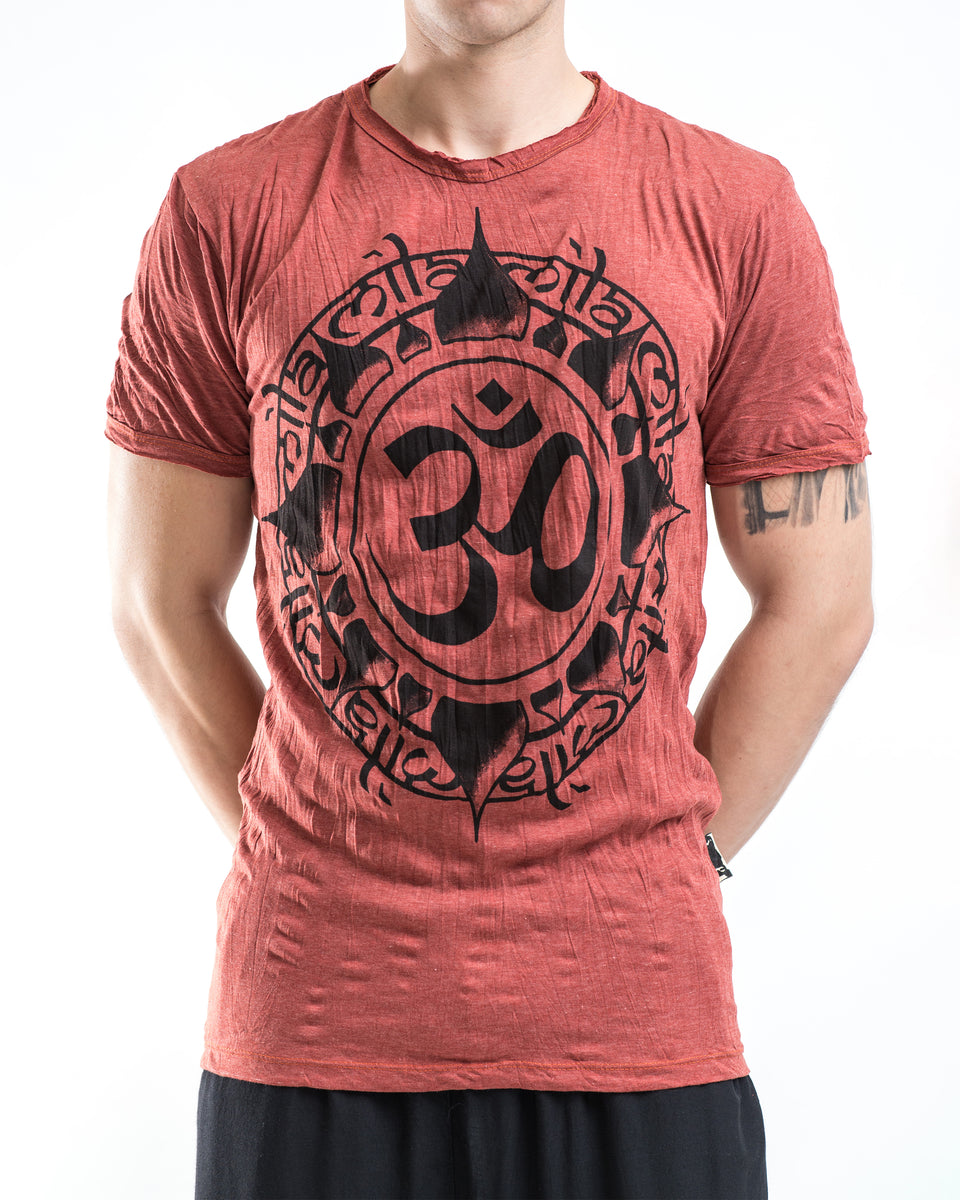 Sure Design Mens Infinitee Om T-Shirt in Brick