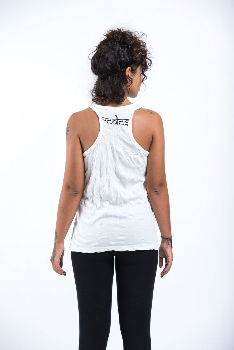 Sure Design Womens Infinitee Om Tank Top in White