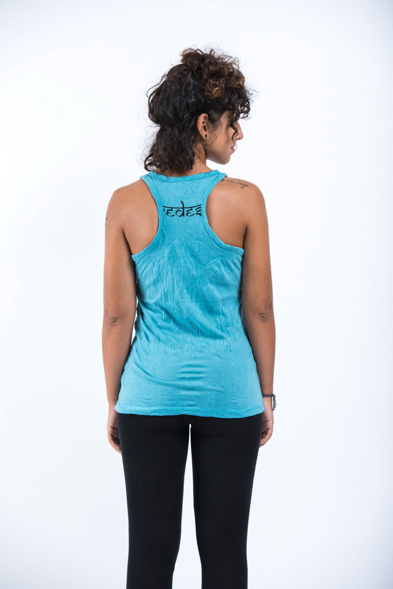 Sure Design Womens Infinitee Om Tank Top in Turquoise