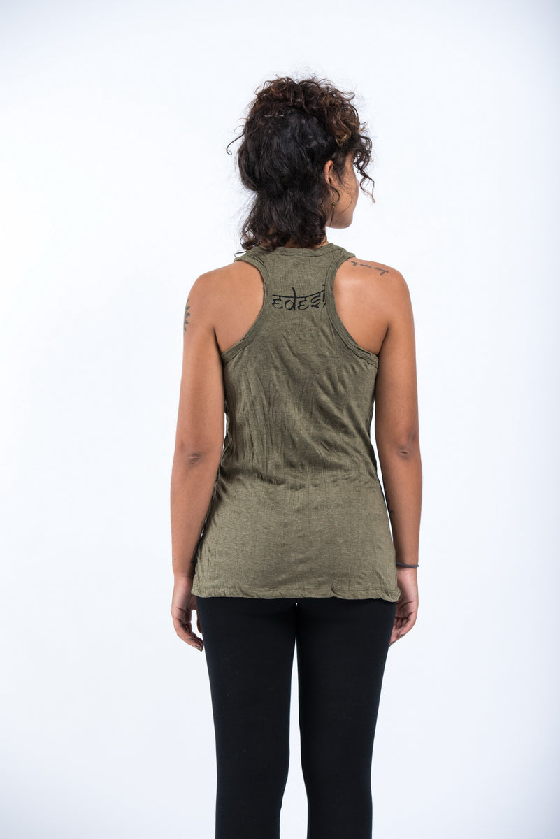 Sure Design Womens Infinitee Om Tank Top in Green