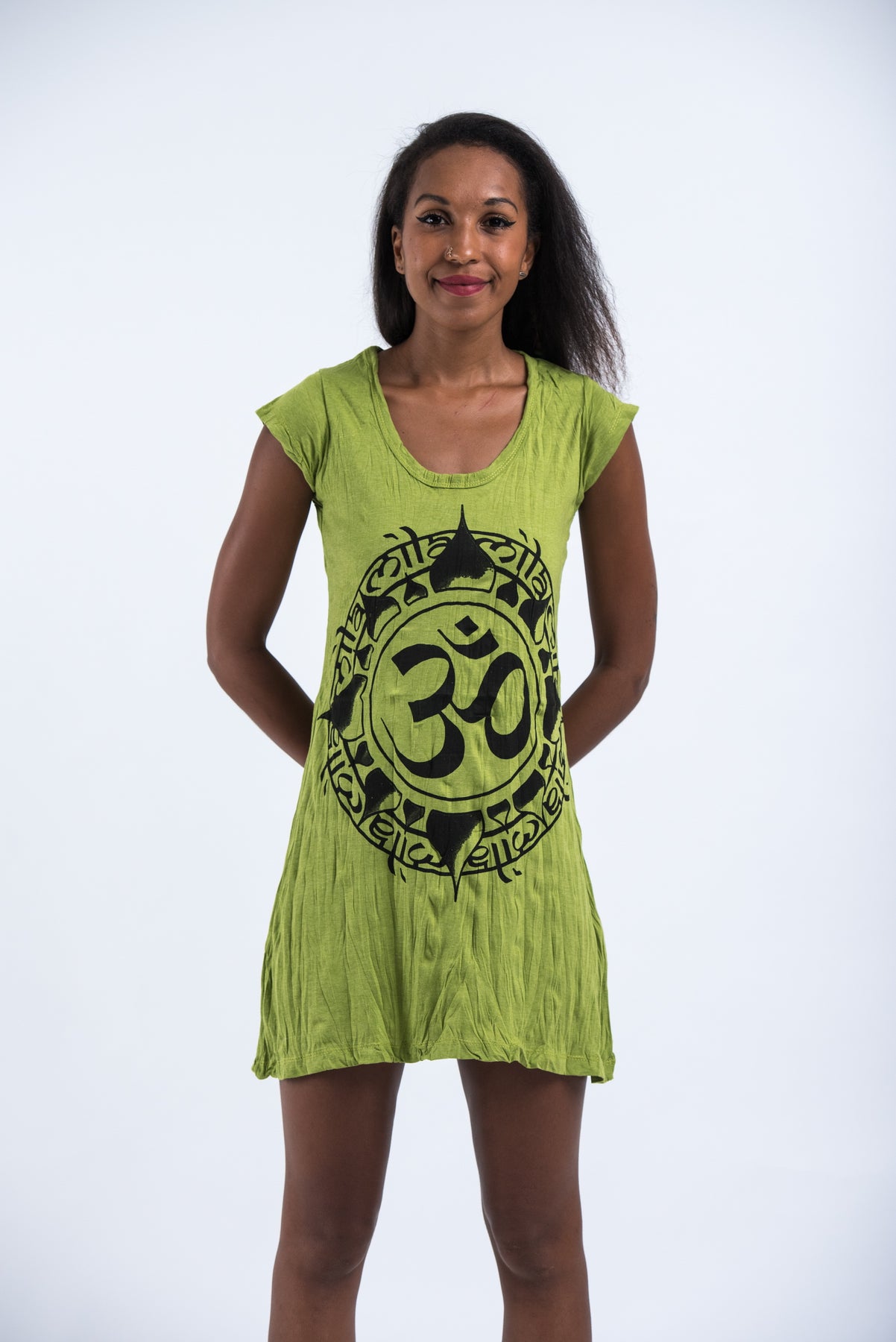 Sure Design Womens Infinitee Om Dress in Lime